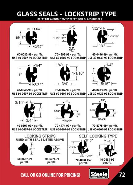 Steele Rubber Products - Glass Seals - Lockstrip Sample Pack