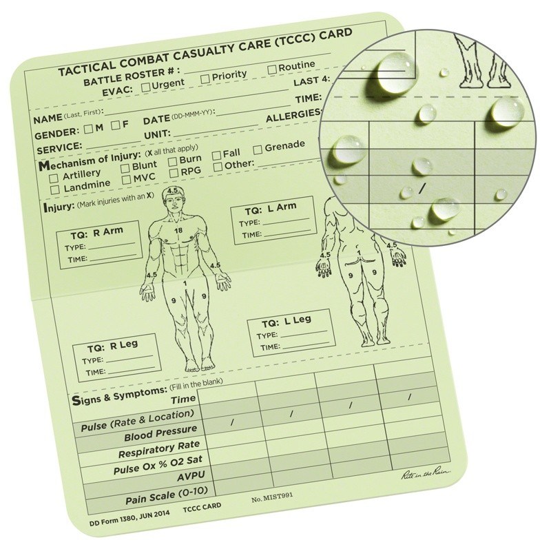 Rite in the Rain 9-LINE MEDEVAC Card, 3x5 folded, No. 9L991T