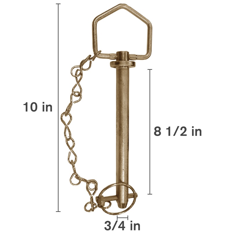 Braber Equipment - Swivel-Handle Forged Hitch Pin with Chain