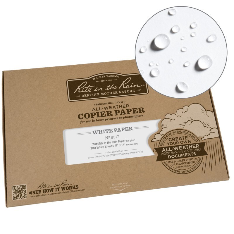 Rite in the Rain All Weather Printer Paper, 8.5x11 Letter, No. 8511-50