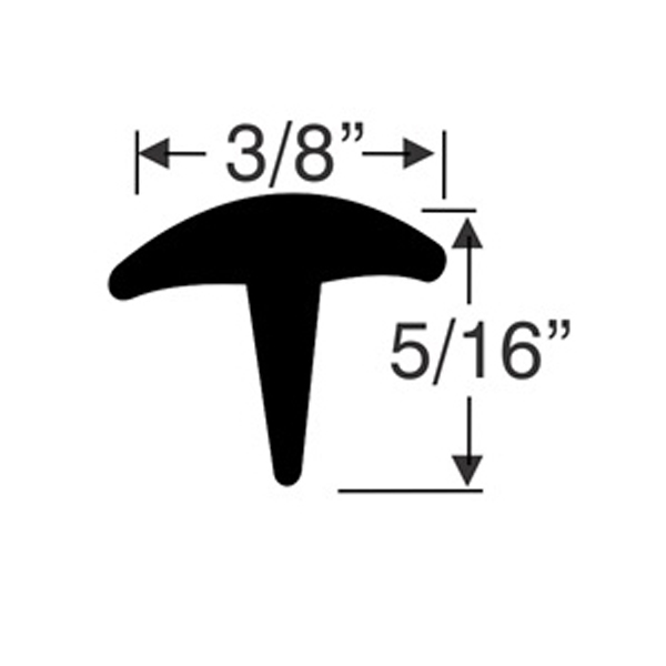 Steele Rubber Products - T-Rubber for Glass Trim 5/16" x 3/8" | Street ...