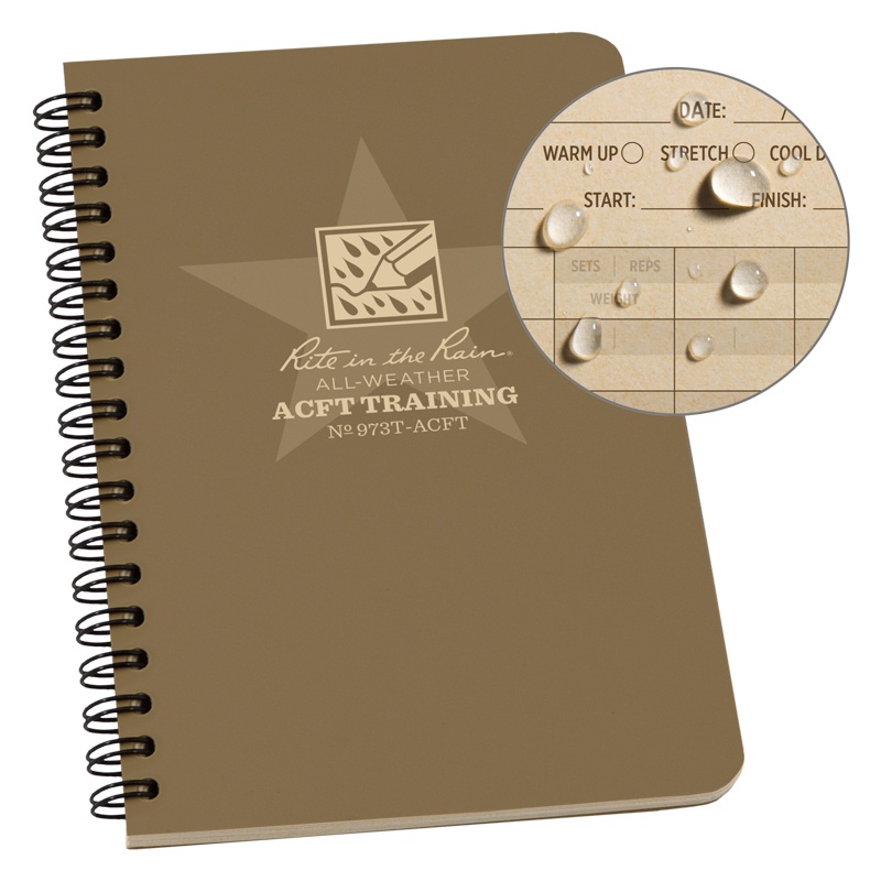 Rite in the Rain Army Combat Fitness Training Notebook, 4.625x7, No ...