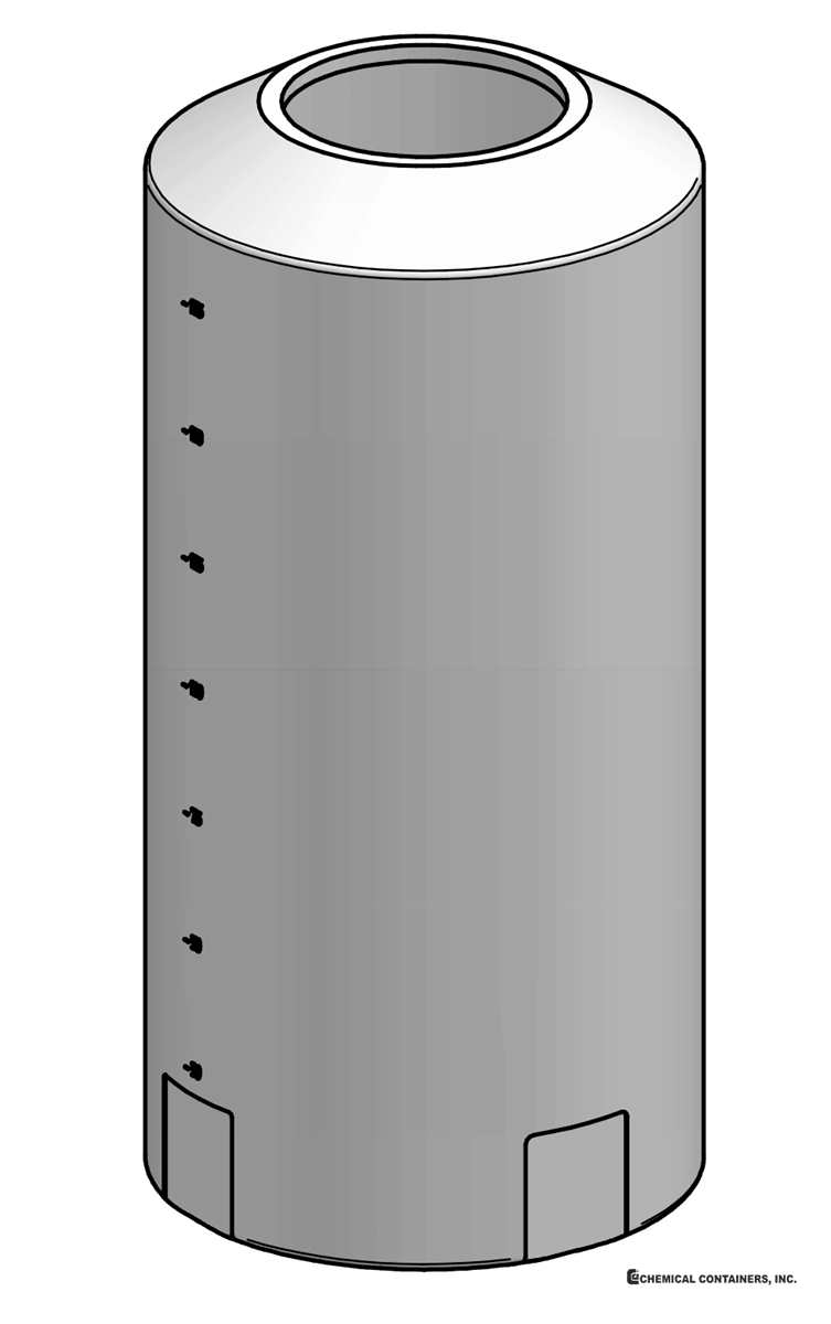 CCI - 210 Gallon Polyethylene Vertical Storage Tank - 32" D x 67" H