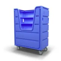 Meese 72P Hopper Front Poly-Trux with Steel Base Laundry Cart