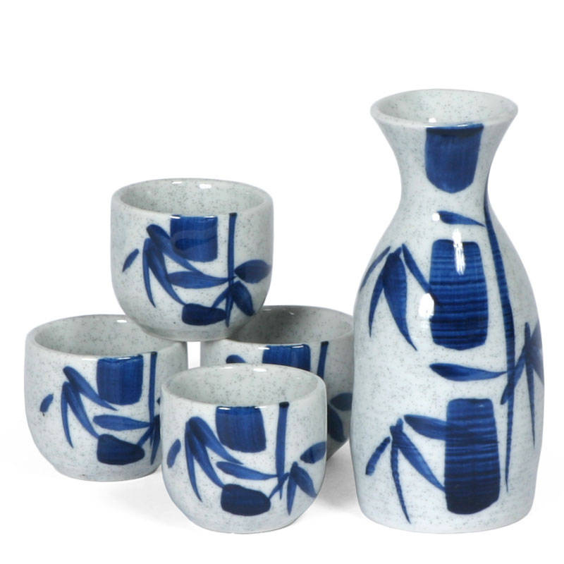 Blue Bamboo Sake Set at Miya