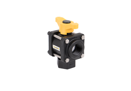 CCI - 1 1/4" Banjo 3 Way Ball Valve - Bottom Load - Polypropylene