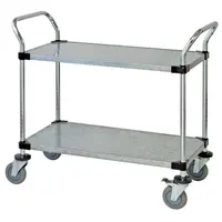 Quantum WRC-1848-2G 2 Solid Shelf Mobile Utility Cart, Galvanized