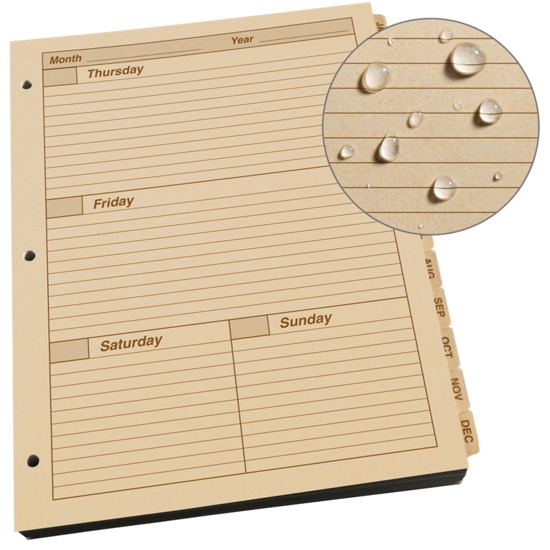 Rite in the Rain All Weather Daily Planner Refills, 8.5 x 11, No. 9260W-MX