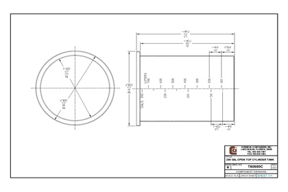 CCI - 200 Gallon Open Top Cylindrical Tank - 36" D x 48" H