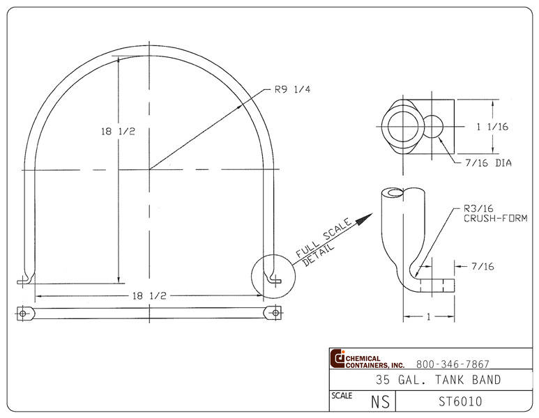 CCI - 35 Gallon Horizontal Leg Tank Band
