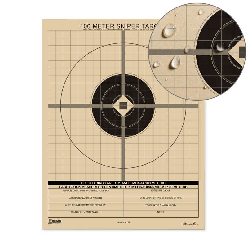 Rite in the Rain 25 Meter Zeroing Targets, 8.5 x 11, No.9125