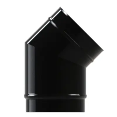 Midtherm Flue Systems - 150mm VE 45 Degree Elbow Gloss Black