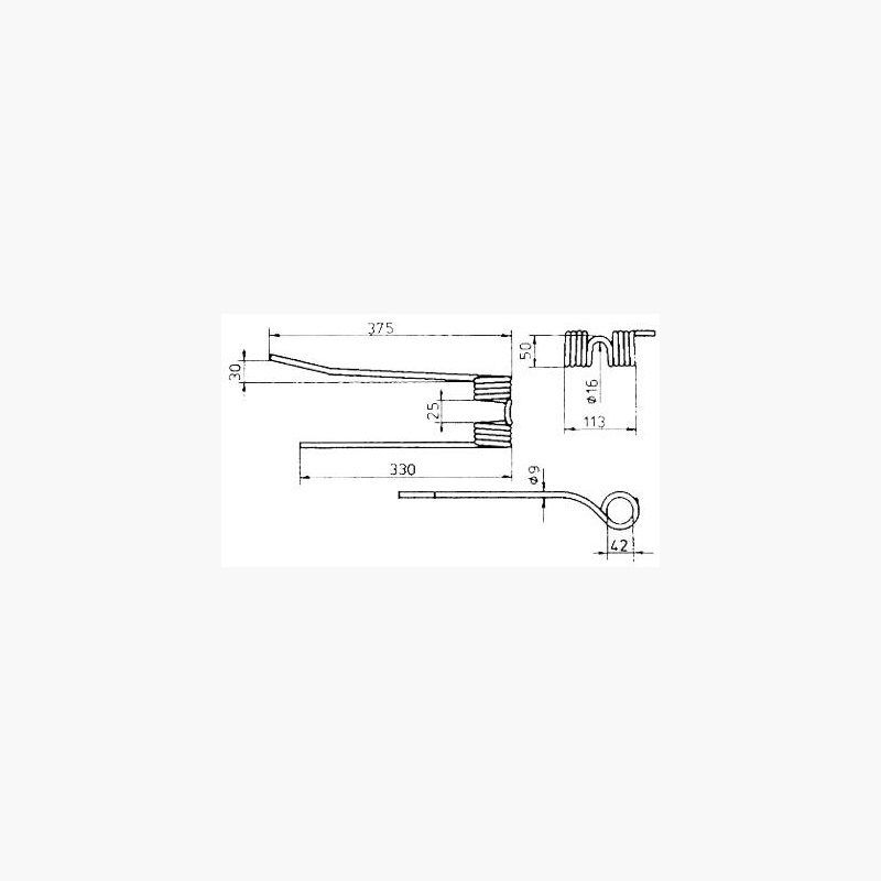 Braber Equipment - Pz-Zweegers/Sitrex Rake, Rotary Swath Turner Tines