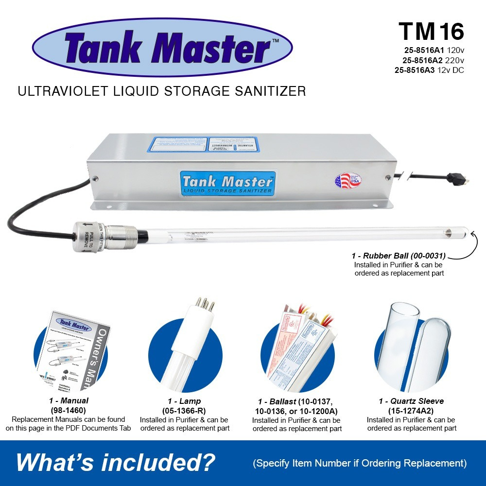 Tank Master UV Tank Storage Sanitizers One Lamp Units - BuyUltraviolet