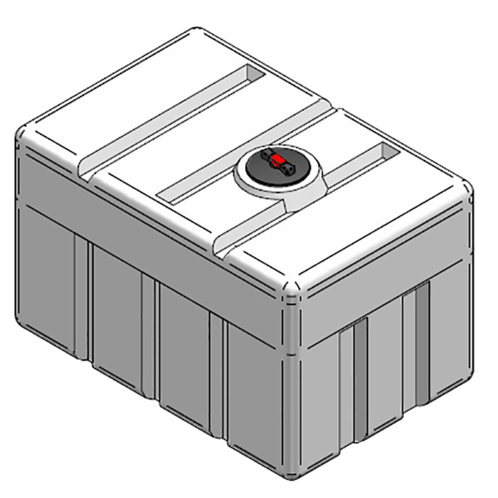 CCI - 375 Gallon Opaque White Rectangular Loaf Tank - 42" W X 63" L X 38" H