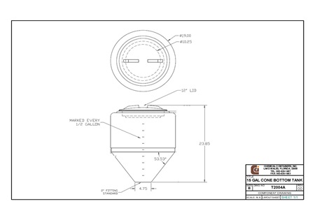 CCI - 15 Gallon Plastic Inductor Tank - 19" D x 24" H