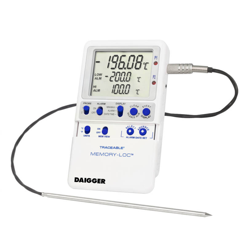 Daigger LN 2 Monitoring Traceable Memory-Loc Thermometer