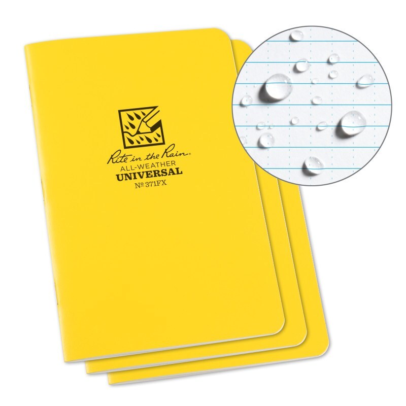 Rite in the Rain Stapled Notebook 3-pk, 4.625 x 7, No.371FX