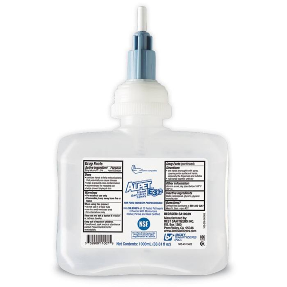 Alpet E3 Plus Hand Sanitizer Spray | Weber Scientific