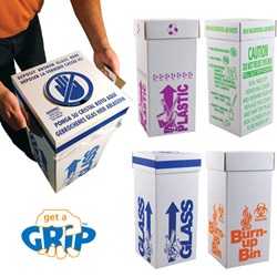 Broken Glass Safe Disposal Cartons and Bins