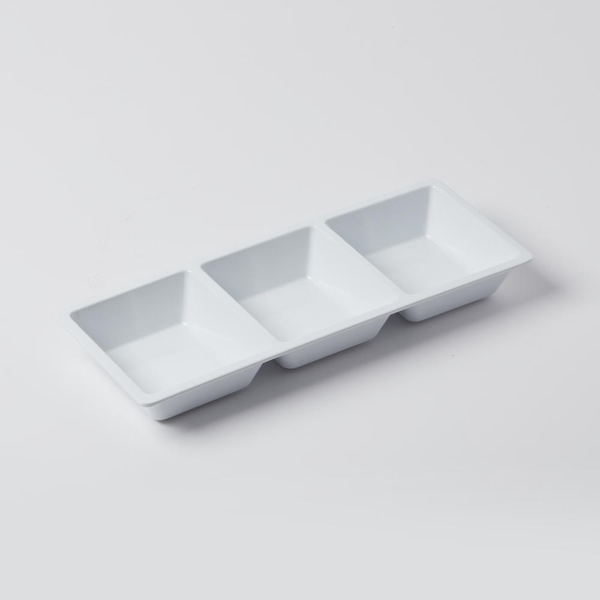American METALCRAFT, Inc. - 3-COMPARTMENT BOWL, SQUARE, MEL, WH, 42 OZ.