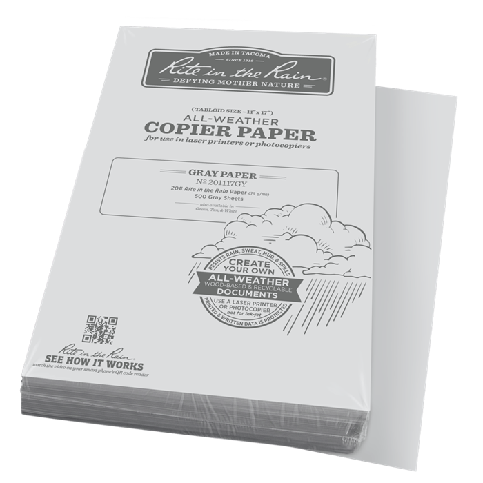 Rite in the Rain - Copier Paper 500 Blank Sheets 11" x 17" #20 Bond ...