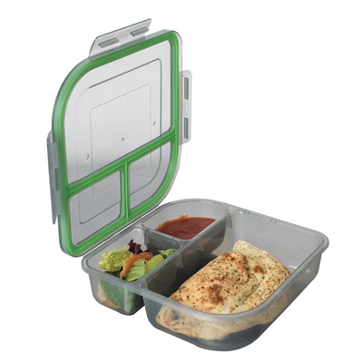 MyGo™ Small 3-Compartment Container, 8" X 8" X 2-½" | Cook's Direct