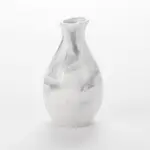 American METALCRAFT, Inc. - BUD VASE, CERAMIC, JUG, WHITE MARBLE