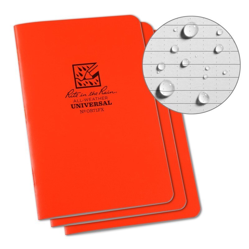 Rite in the Rain Stapled Notebook 3-pk, 4.625 x 7, No.371FX