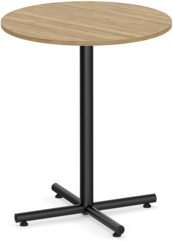 Classic Round Meeting Table 36" with Square-Edge Top and Black Metal ...