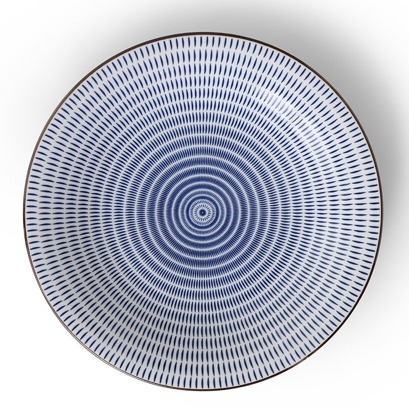 Blue & White large dinner plate made in Japan available at Miya.
