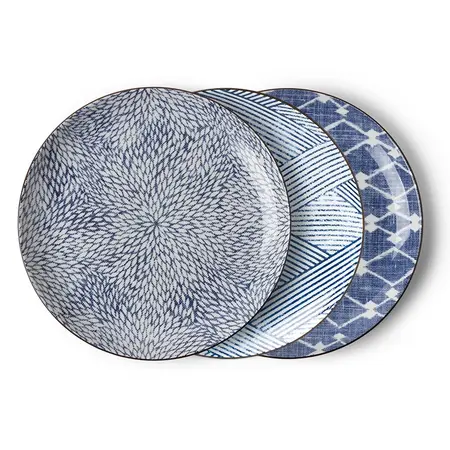 Blue and White Aizome Pattern Series made in Japan available at Miya.