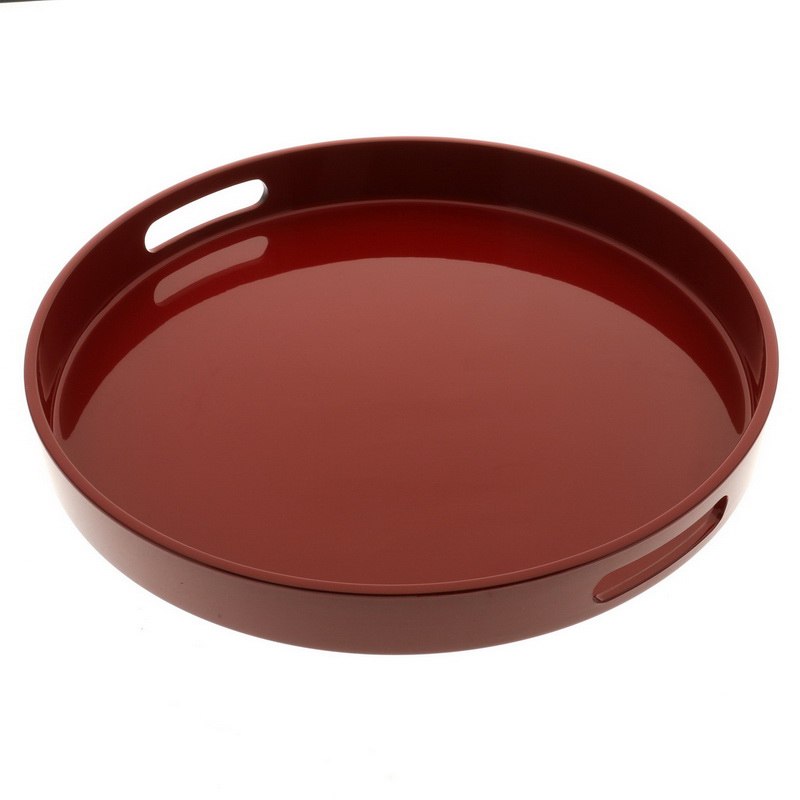 Miya Company - Red Lacquer Tray Round 13-1/2"