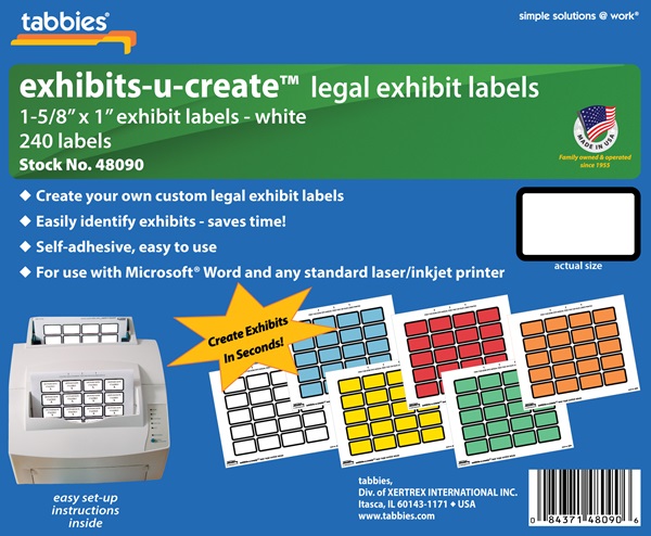 Tabbies - Exhibits-U-Create Blank Label Packs