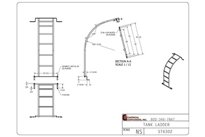 CCI - 2635 Gallon Elliptical Leg Tank Ladder