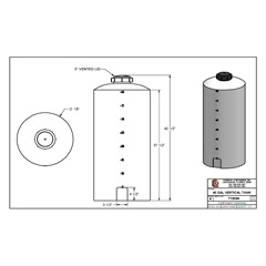 CCI - 40 Gallon Polyethylene Vertical Storage Tank - 18" D x 43" H
