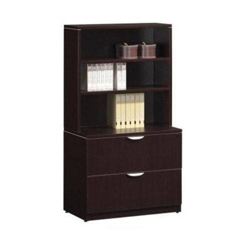 Lateral File Storage with Open Bookcase