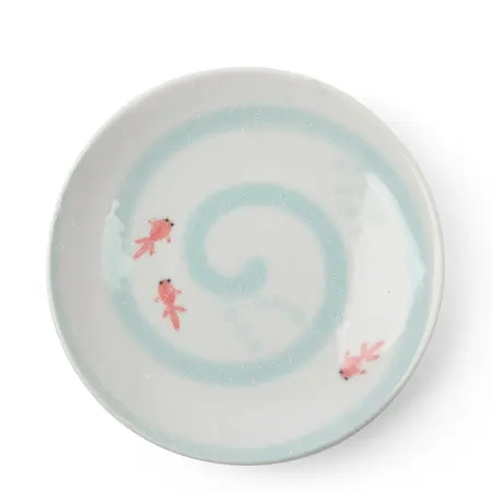 Plate Celadon Swirl Goldfish Plate