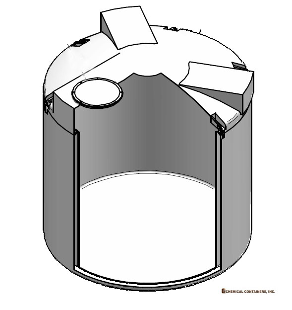 CCI - 4400 Gallon XLPE Double Wall Storage Tank - 122" D X 120" H