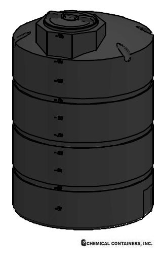 CCI - 500 Gallon Black Polyethylene Storage Tank - 48" D x 71" H