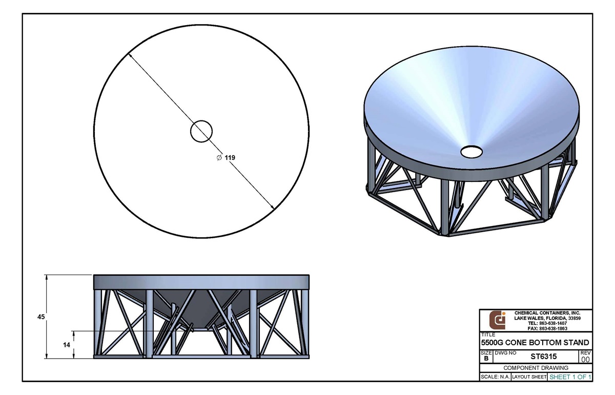 CCI - 5500 Gallon Cone Bottom Tank Stand