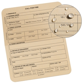 Rite in the Rain Call For Fire Card, 3x5 folded, No. CFF991T